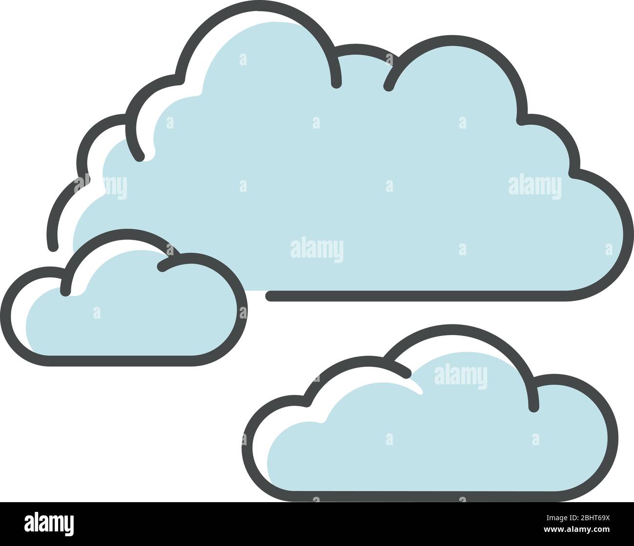 Cloudy weather blue RGB color icon Stock Vector Image & Art - Alamy