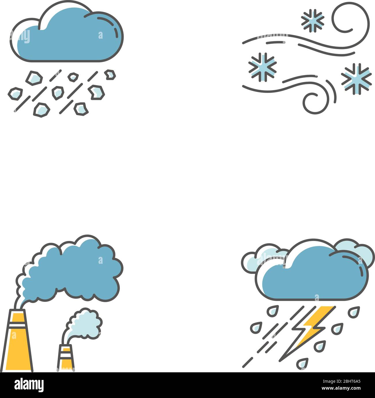 Bad weather forecast RGB color icons set Stock Vector Image & Art - Alamy