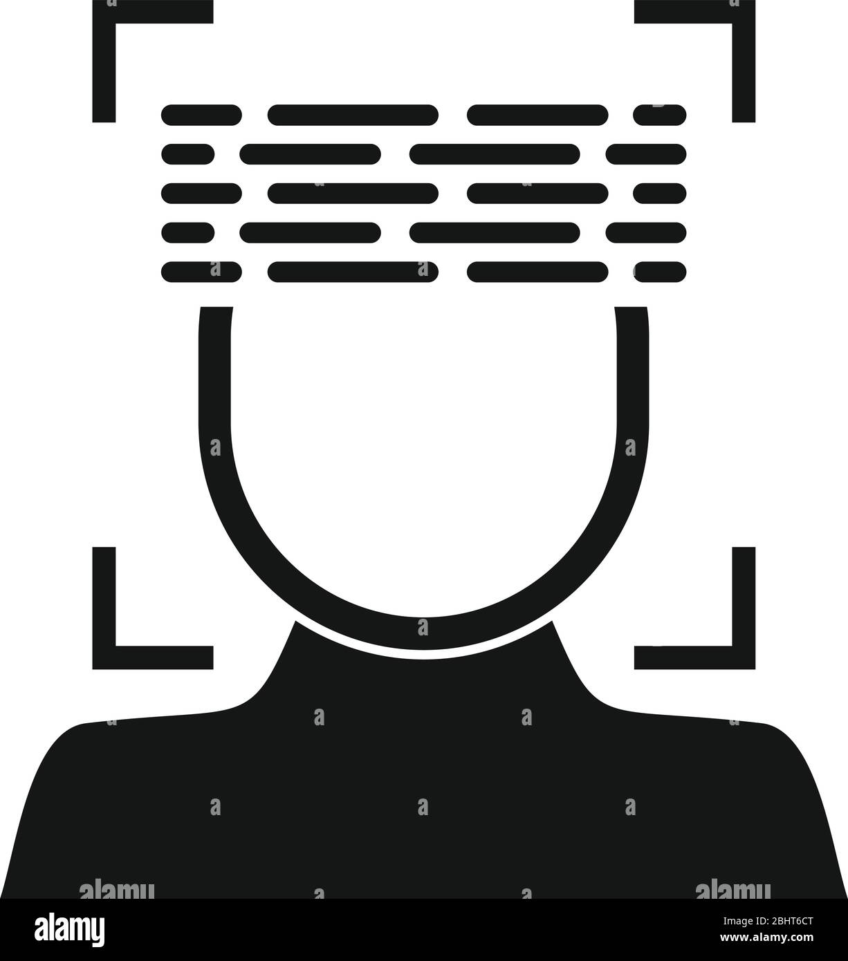 Face scanning icon. Simple illustration of face scanning vector icon ...