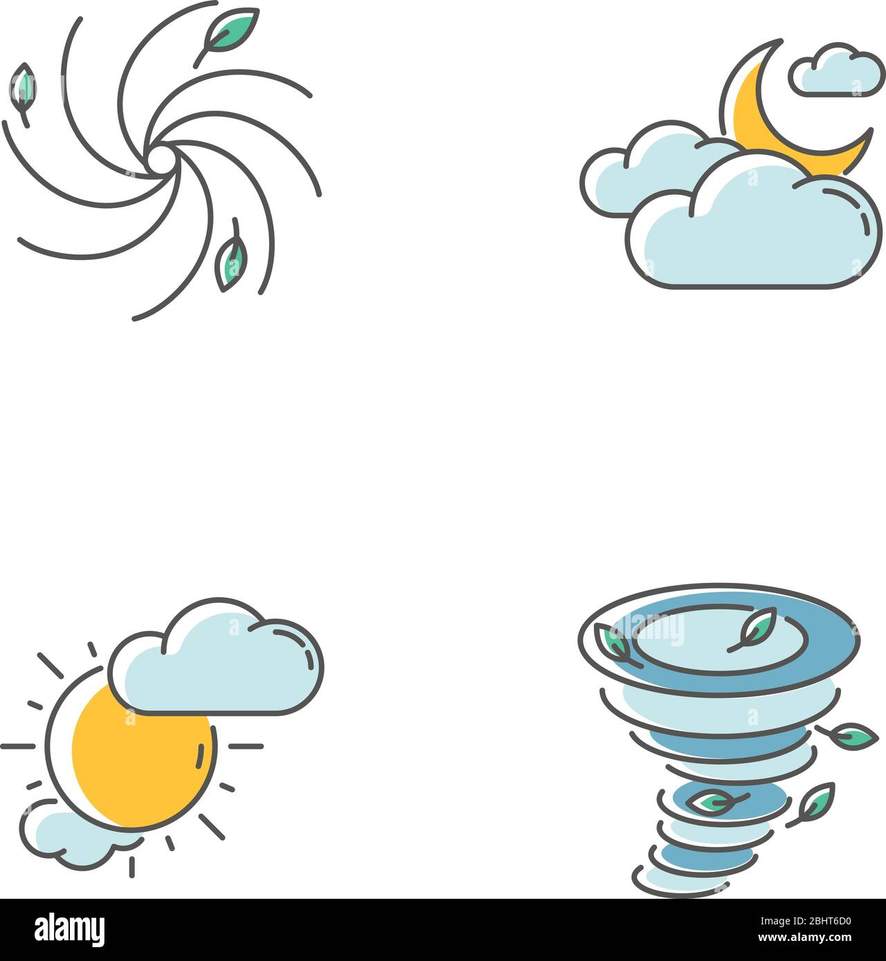 Meteorological warning RGB color icons set Stock Vector Image & Art - Alamy