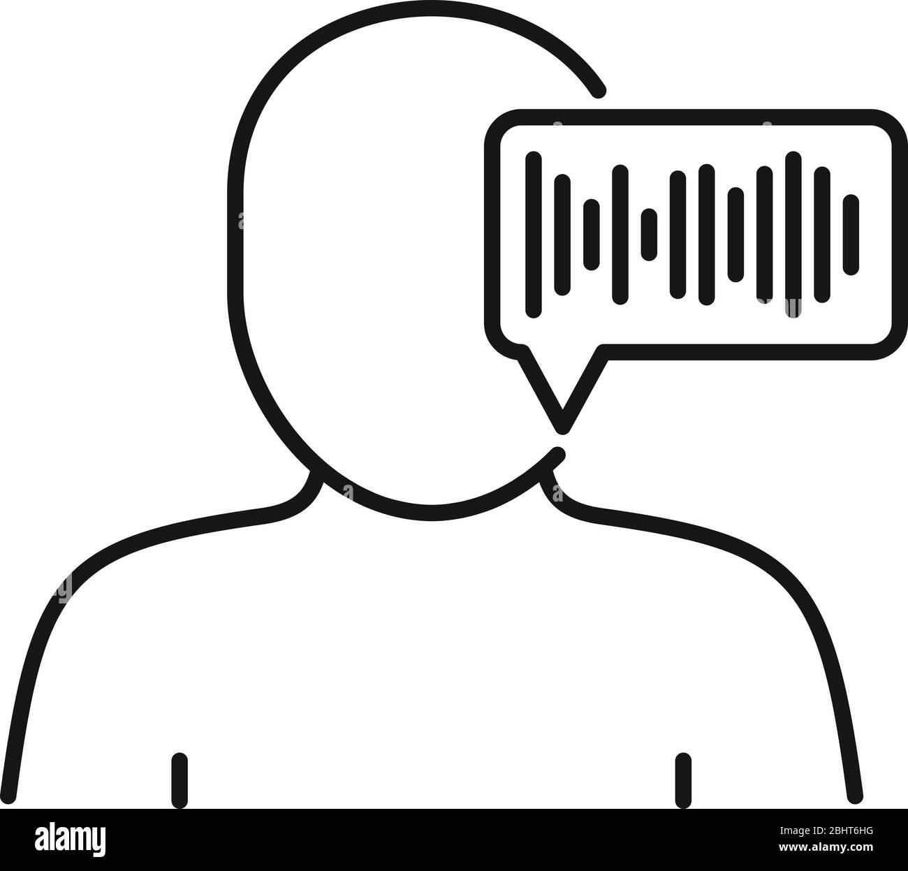 Man voice authentication icon. Outline man voice authentication vector ...