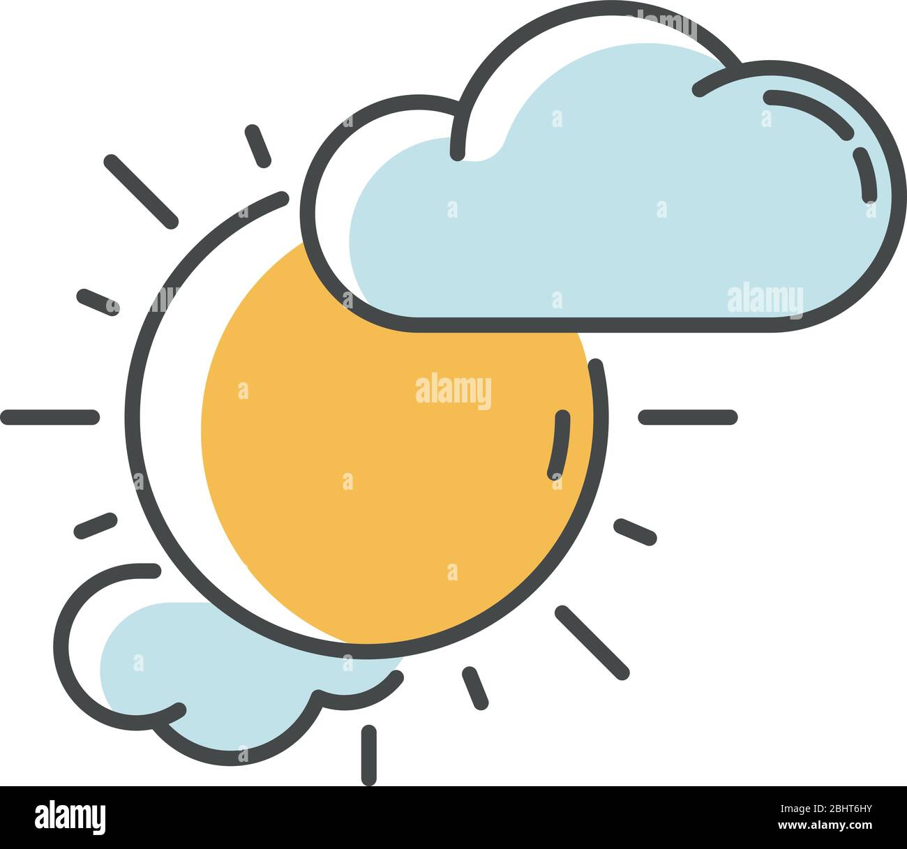 Partly cloudy RGB color icon Stock Vector Image & Art - Alamy