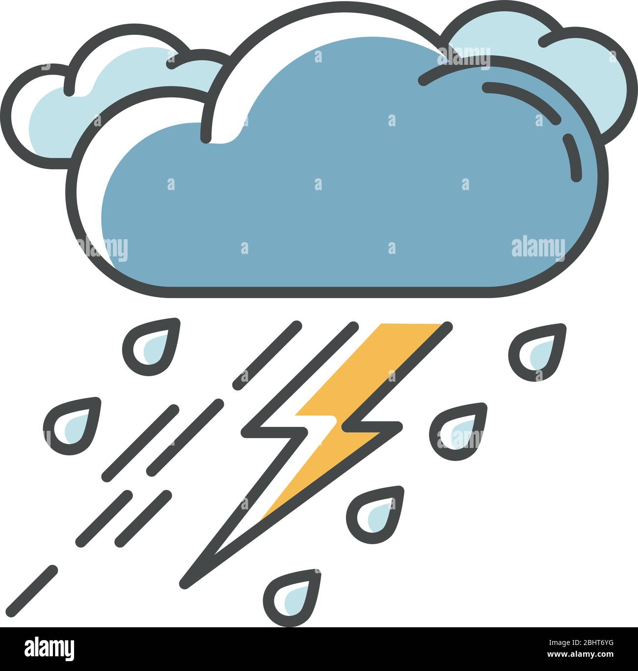 Thunderstorm RGB color icon Stock Vector Image & Art - Alamy