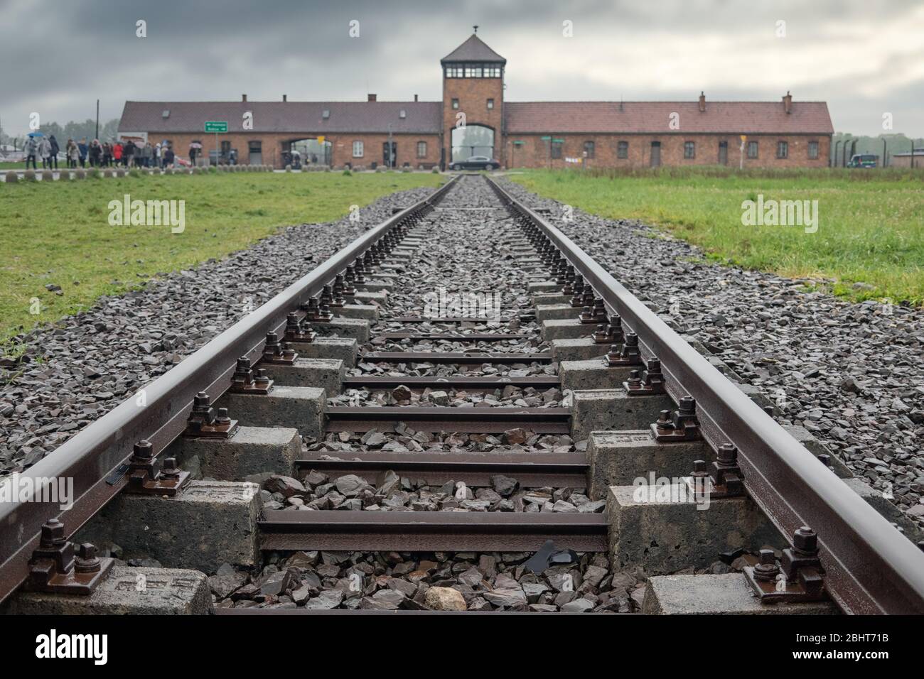 Railway to WW2 concentration and extermination camp Auschwitz-Birkenau ...