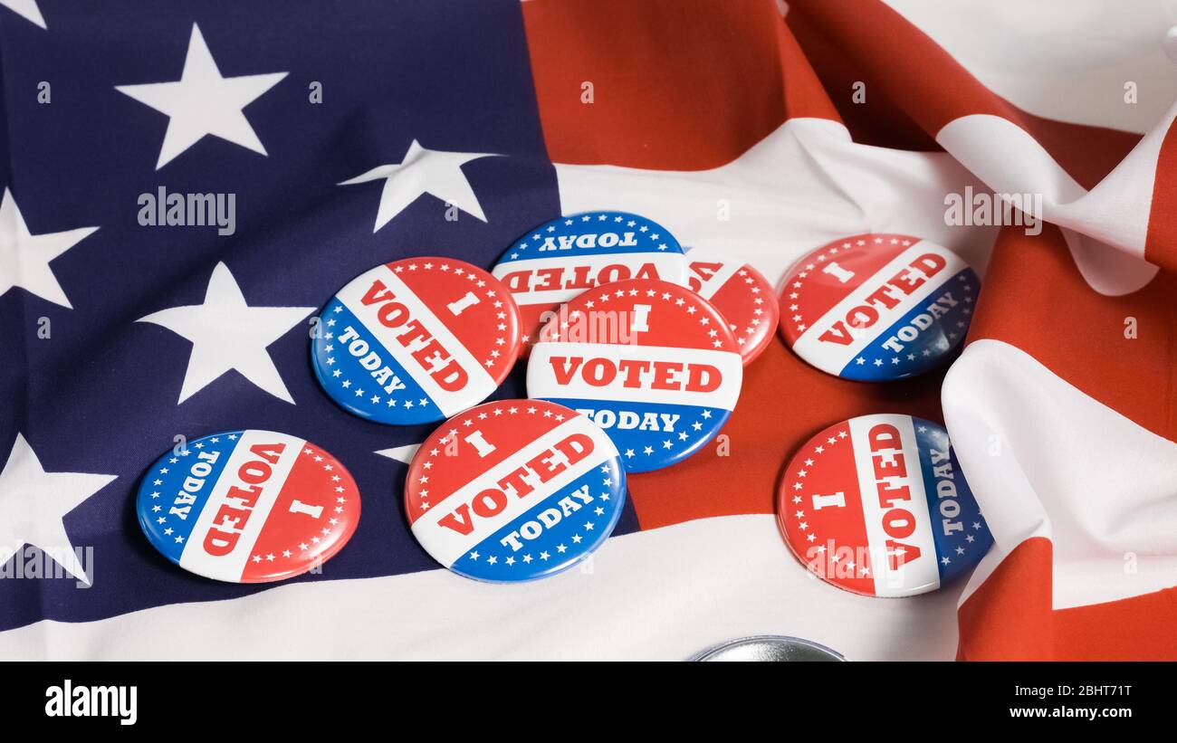 Button of I Voted Today for the US elections with american flag in ...