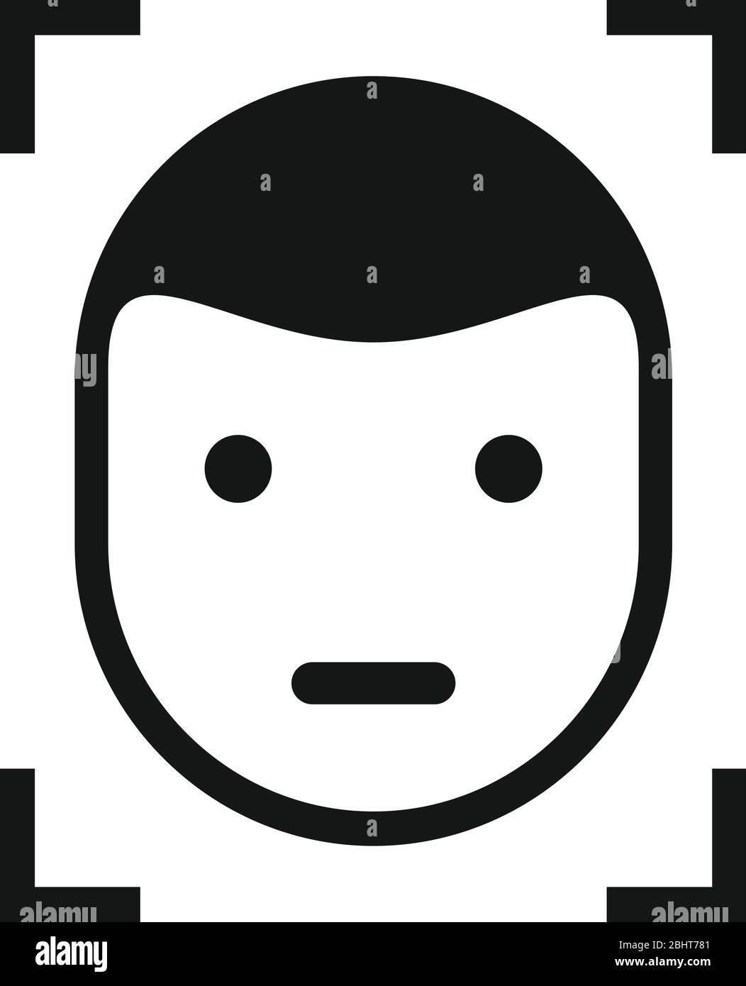 Face detection icon. Simple illustration of face detection vector icon for web design isolated ...