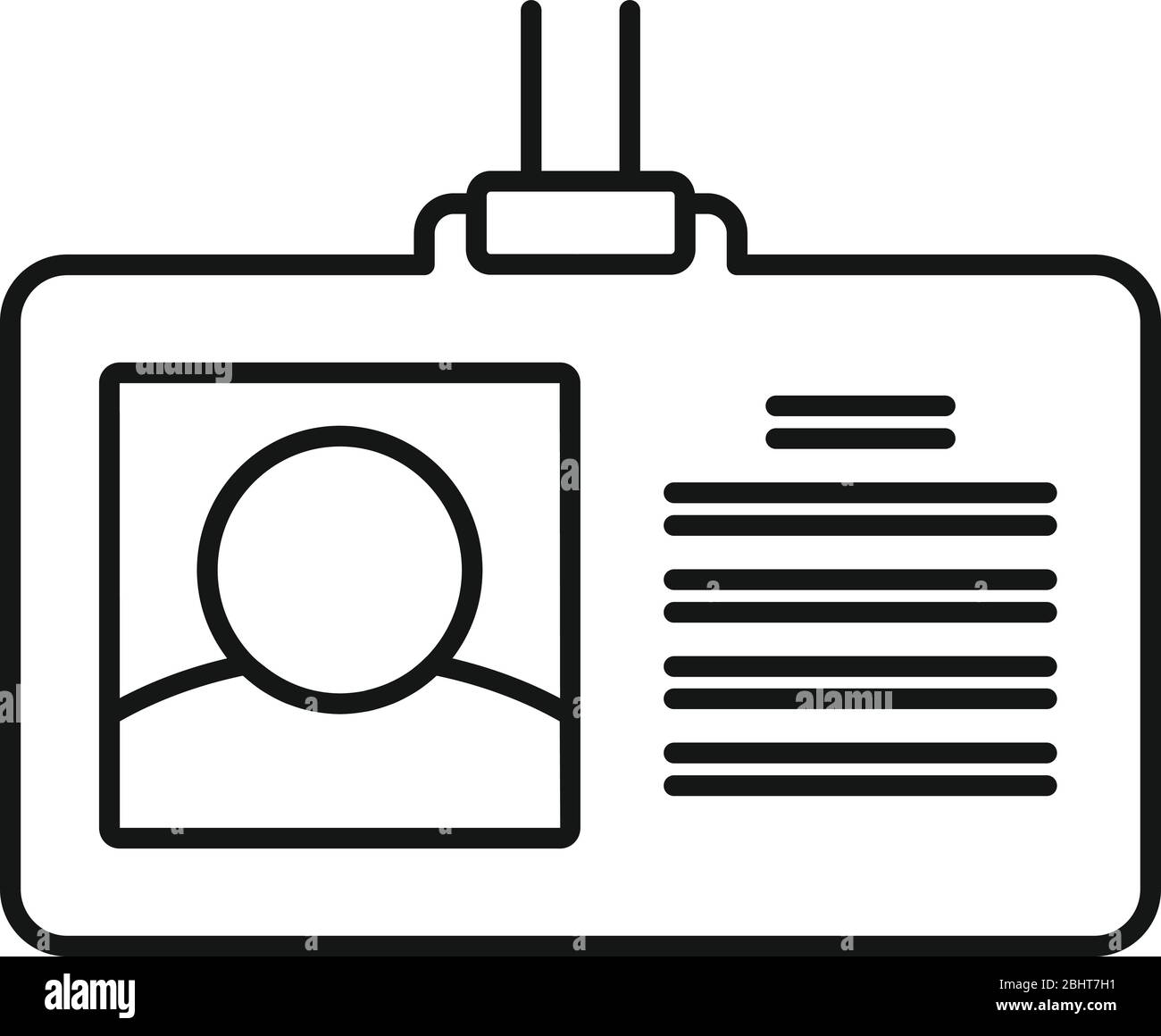 Authentication badge icon. Outline authentication badge vector icon for ...