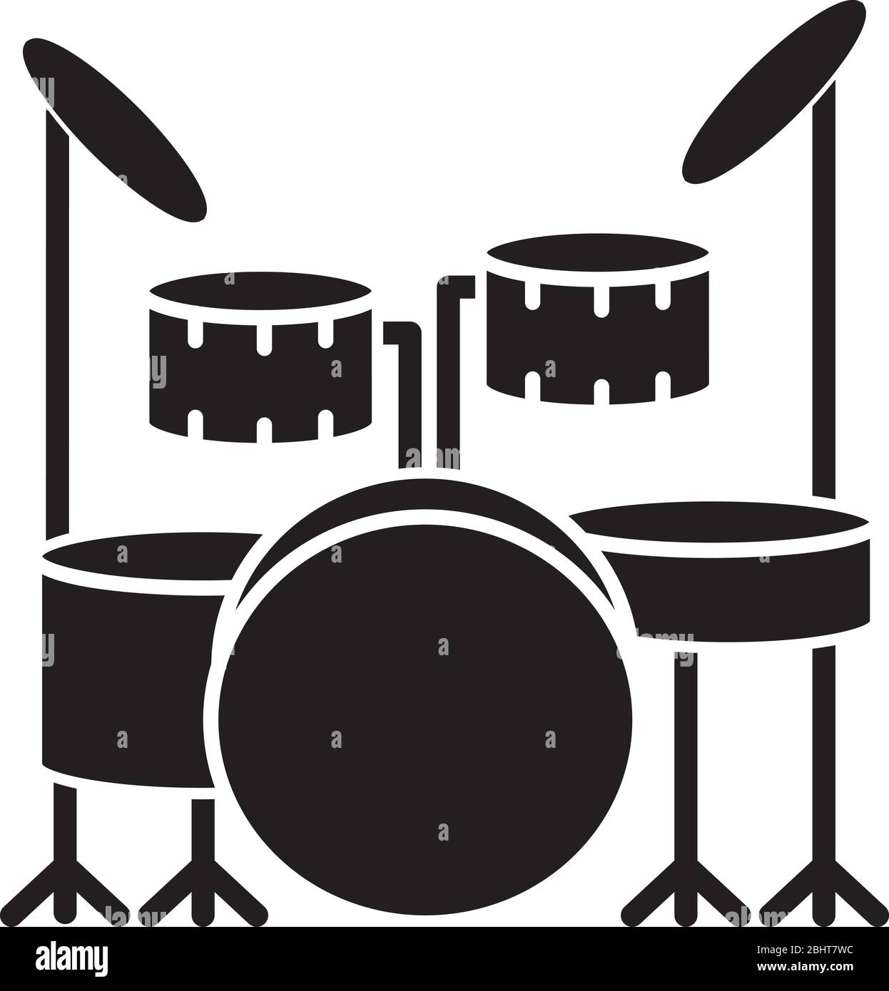 Drum kit black glyph icon Stock Vector Image & Art - Alamy