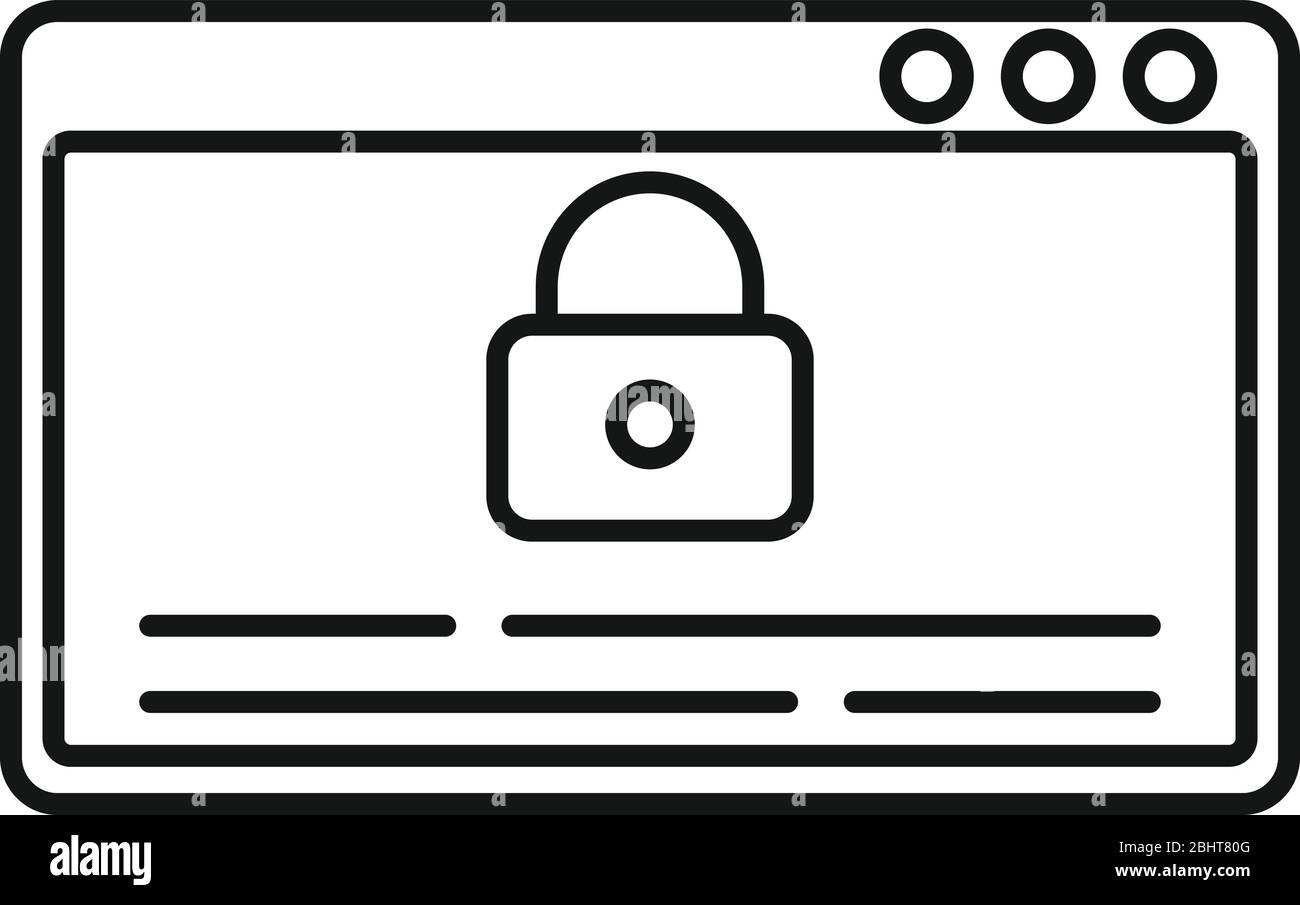 Web lock authentication icon. Outline web lock authentication vector ...