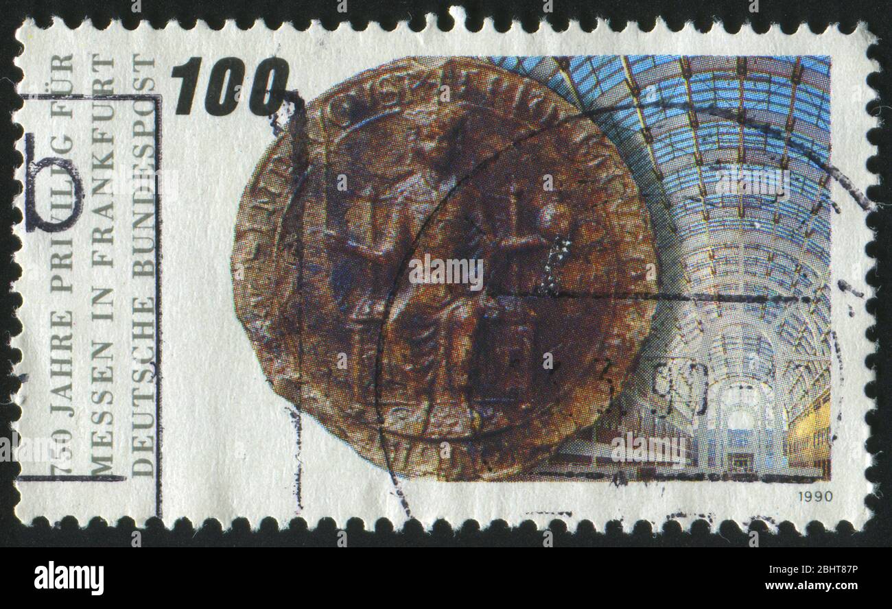 GERMANY- CIRCA 1990: stamp printed by Germany, shows Seal of Frederick ...
