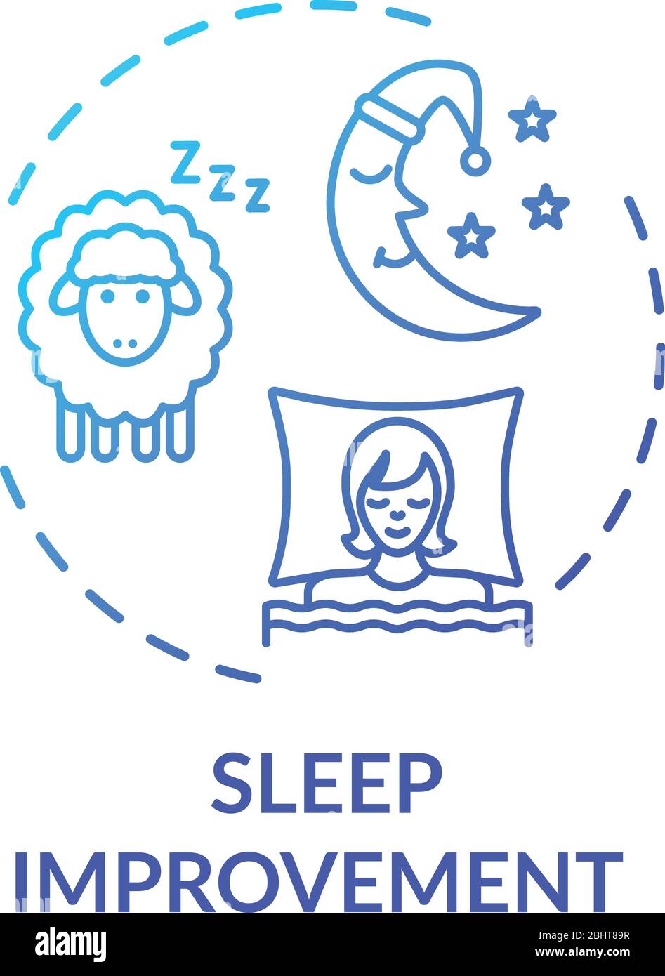 Sleep improvement concept icon Stock Vector Image & Art - Alamy