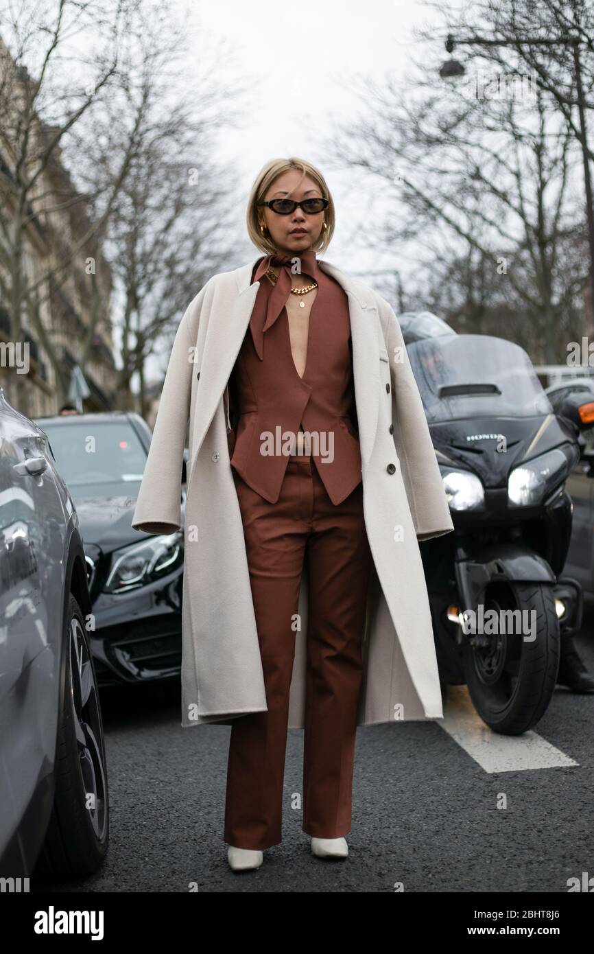 Vanessa Hong attending the Mugler show during Paris Fashion Week Feb 26 ...