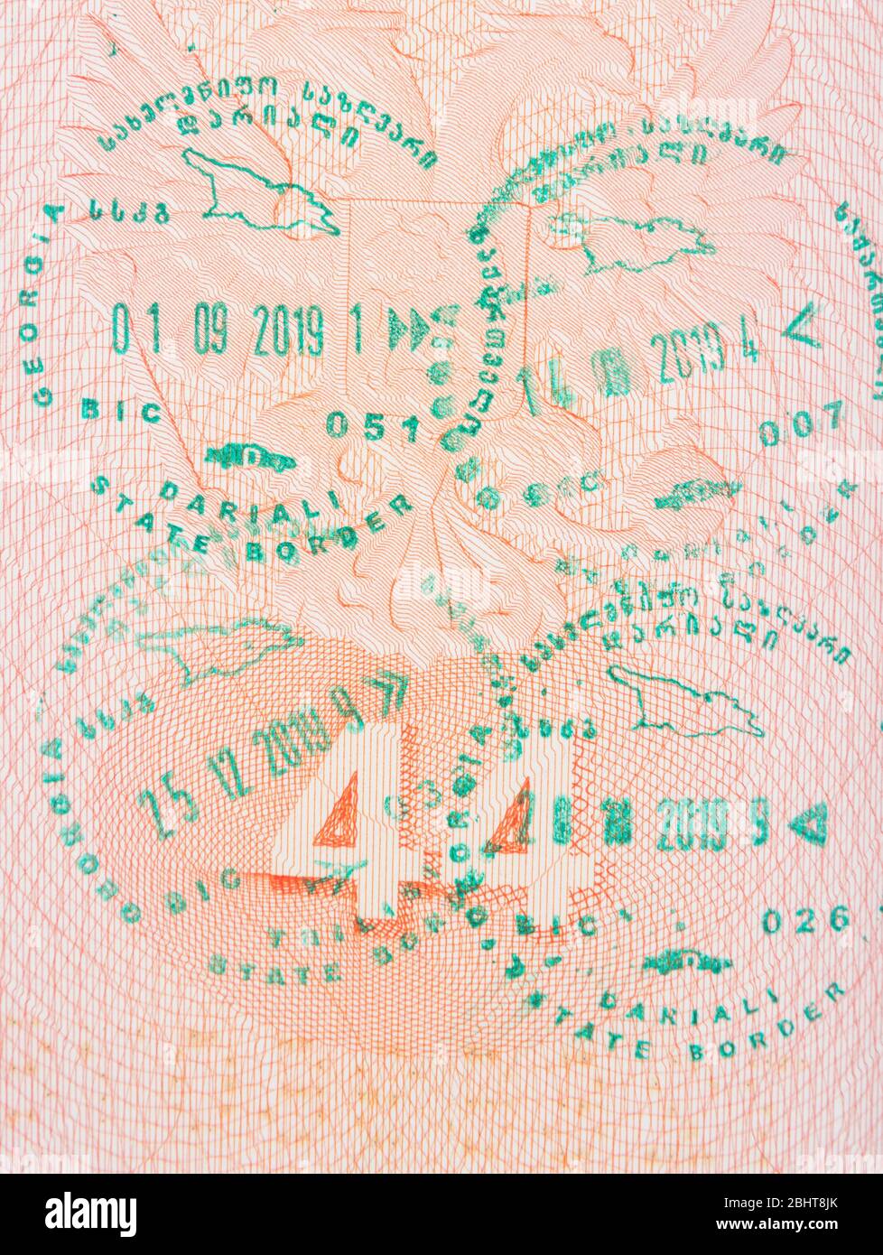Border crossing stamps in the passport Stock Photo - Alamy