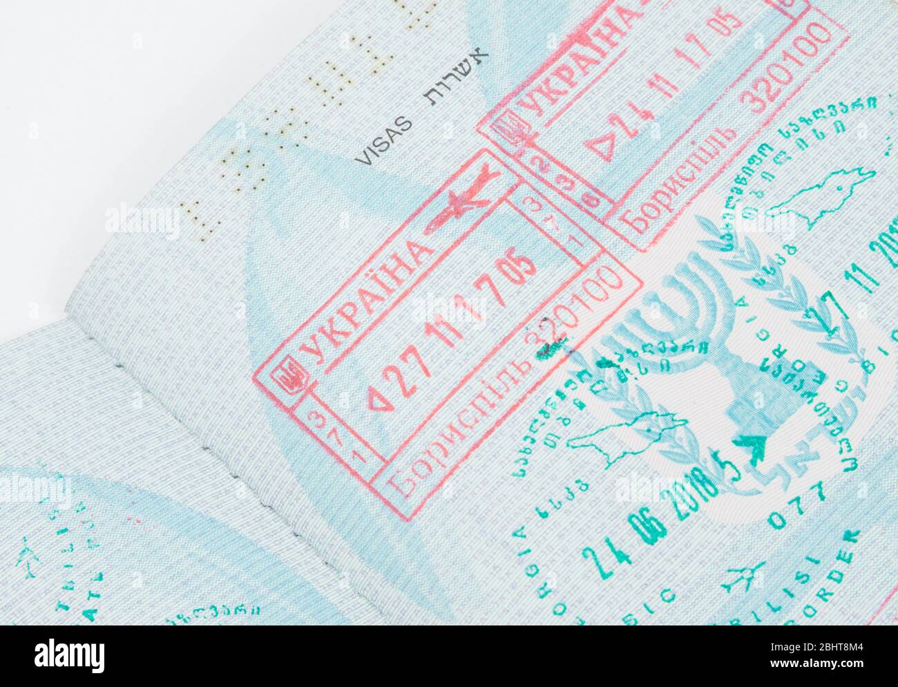 Border crossing stamps in the passport Stock Photo - Alamy