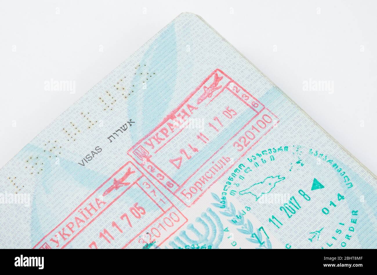 Border crossing stamps in the passport Stock Photo - Alamy
