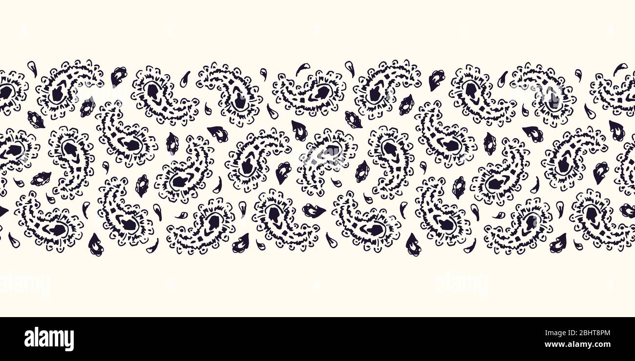 Black And White Paisley Border Clip Art