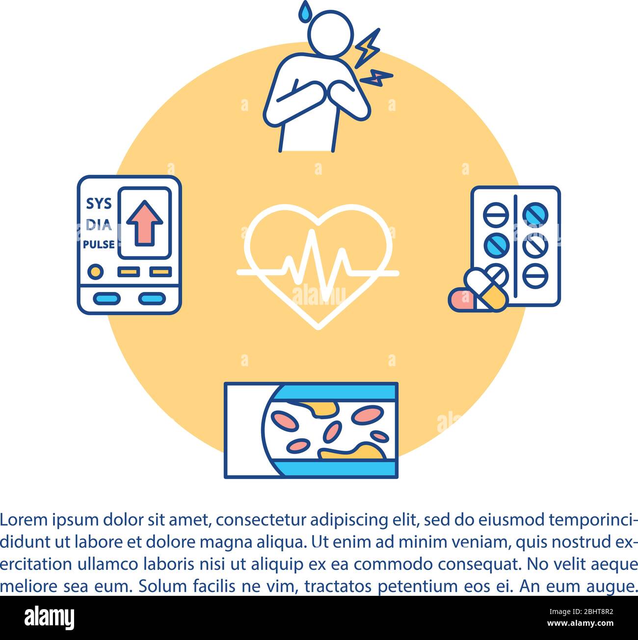 High blood cholesterol concept icon with text Stock Vector Image & Art ...