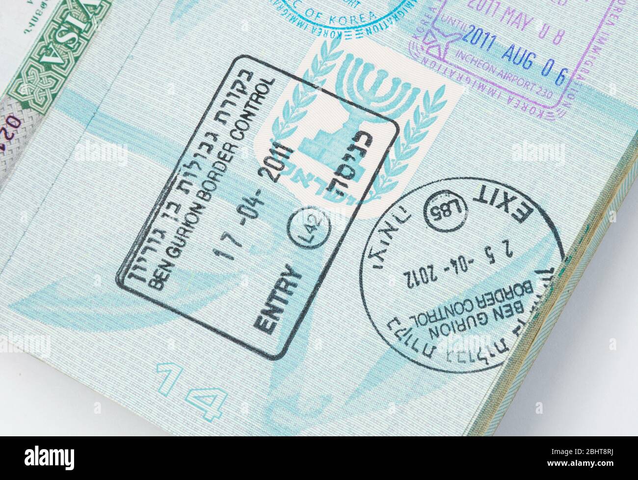 Border crossing stamps in the passport Stock Photo - Alamy