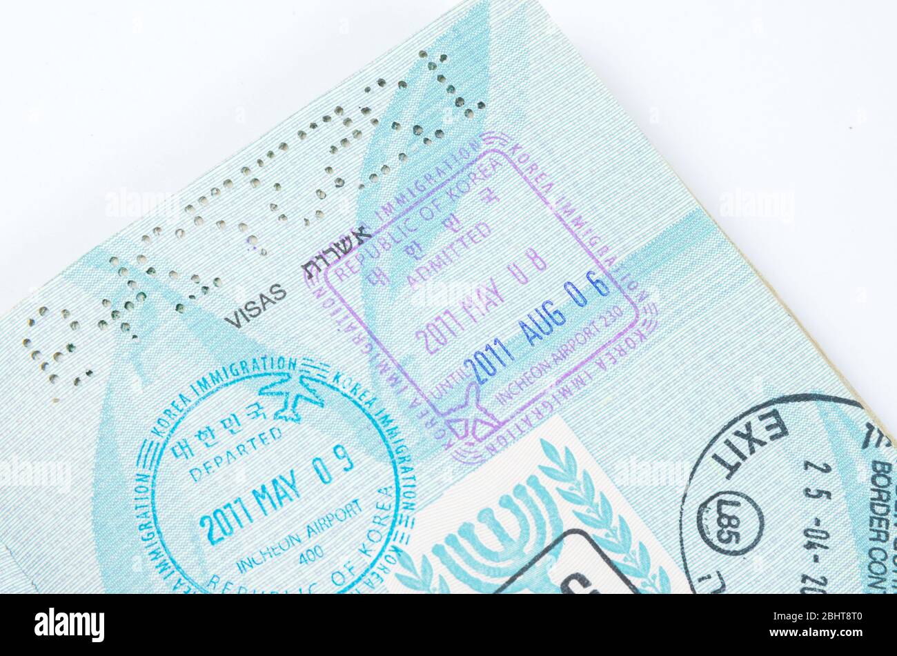 Border crossing stamps in the passport Stock Photo - Alamy