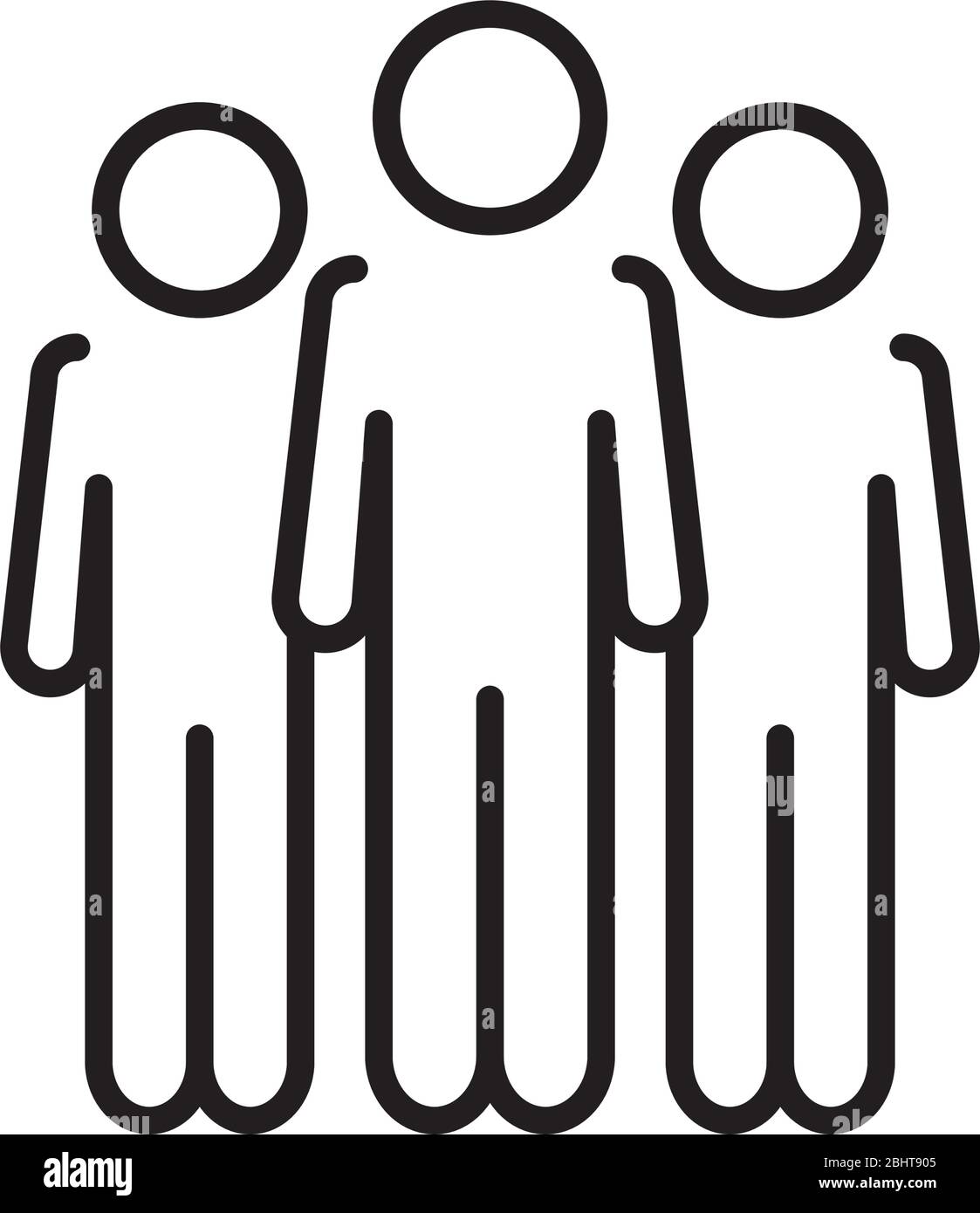 pictogram people standing icon over white background, line style ...