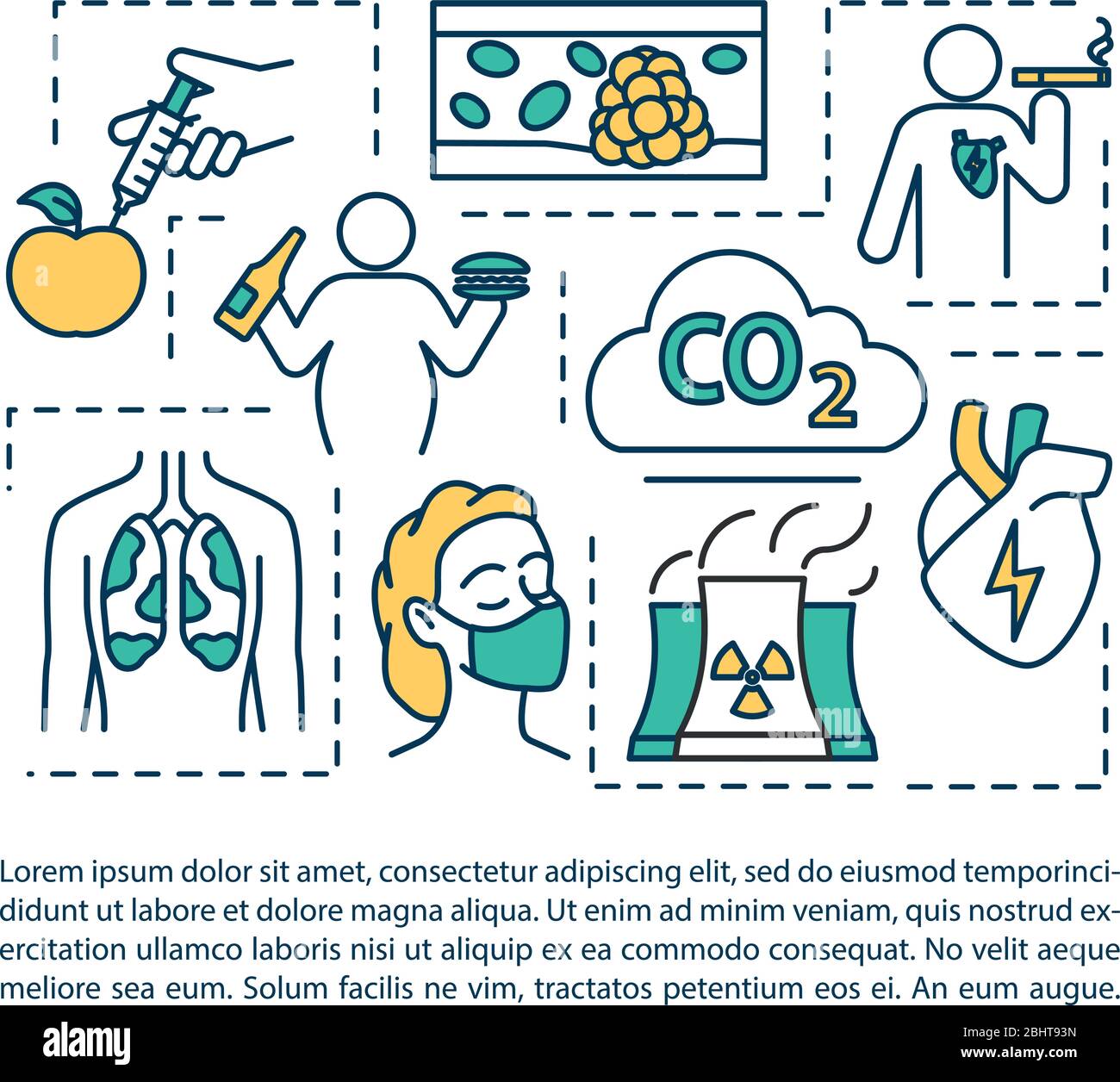 Cardiovascular diseases factors concept icon with text Stock Vector ...
