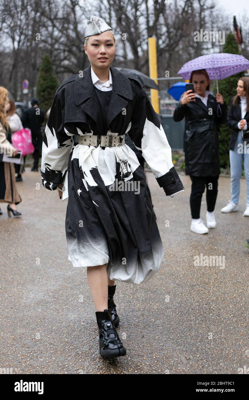 Kicki Yang Zhang attending the Mugler show during Paris Fashion Week ...
