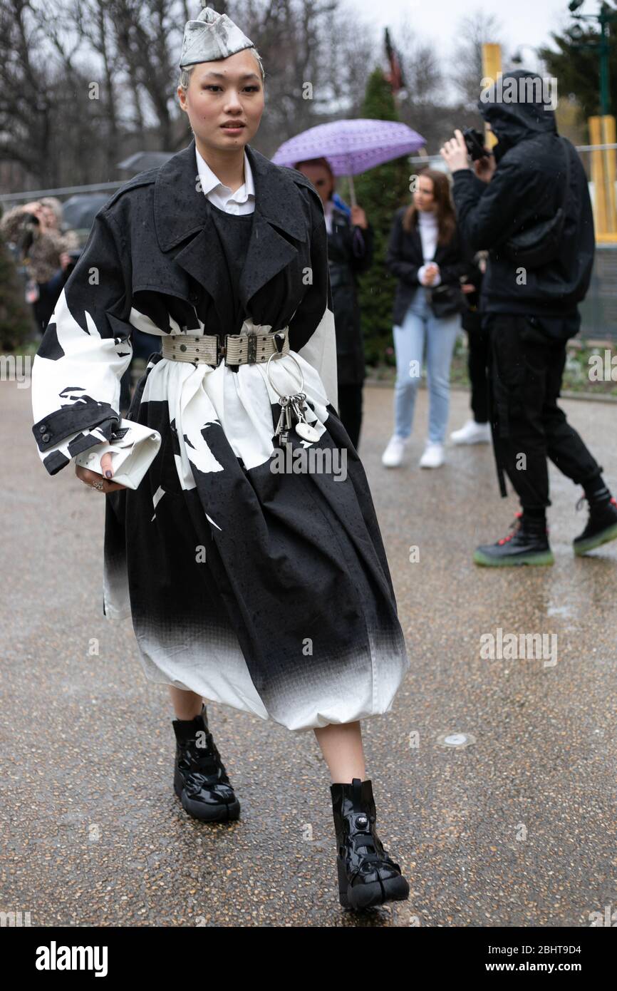 Kicki Yang Zhang attending the Mugler show during Paris Fashion Week ...
