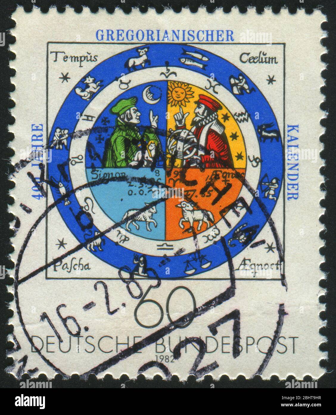 GERMANY- CIRCA 1982: stamp printed by Germany, shows Gregorian Calendar ...