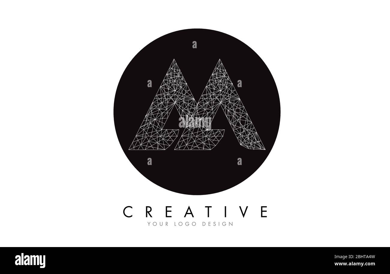 Sketched stylized Letters AA A with different white lines pattern ...