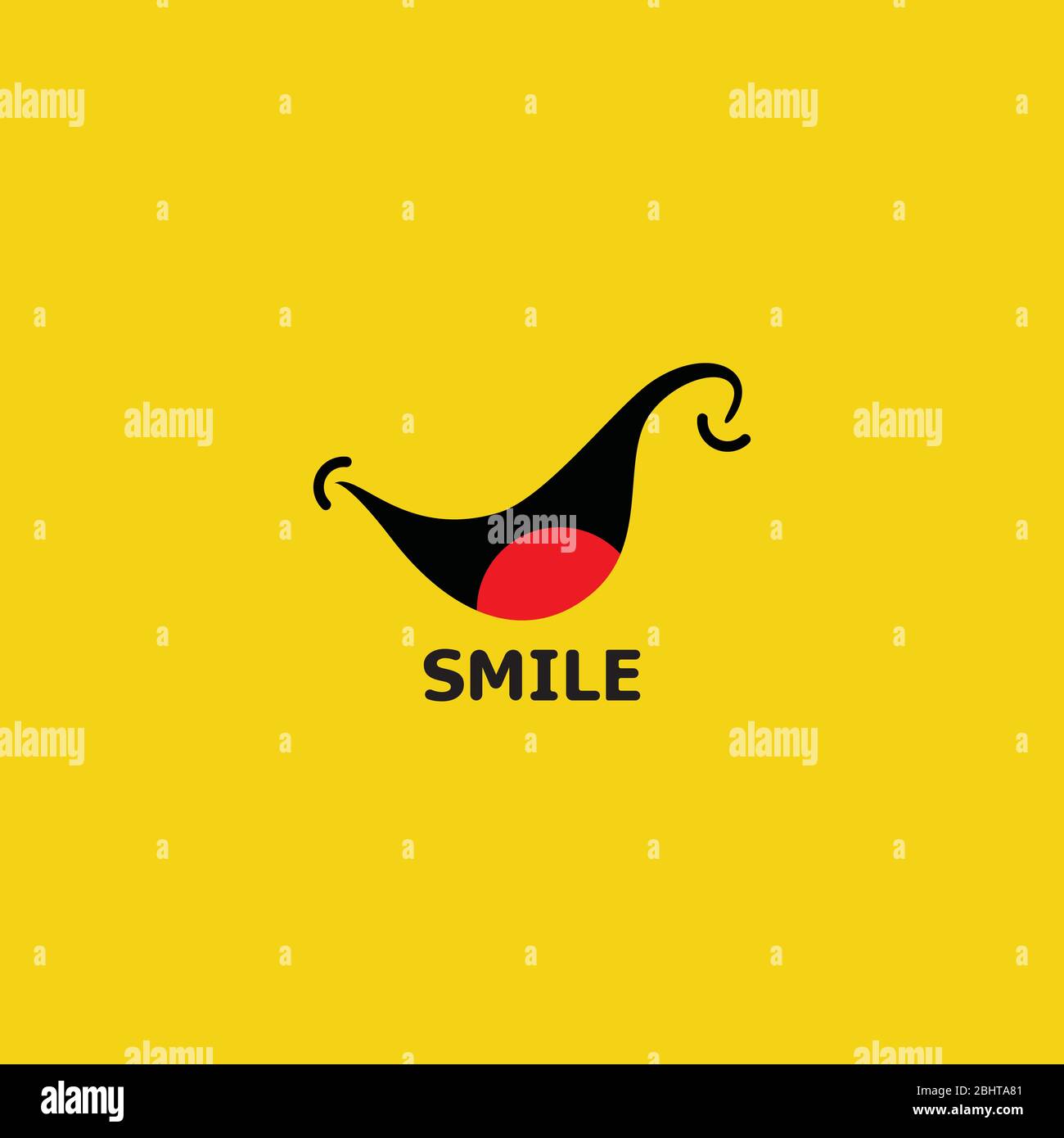Smile logo in yellow background Stock Vector Image & Art - Alamy