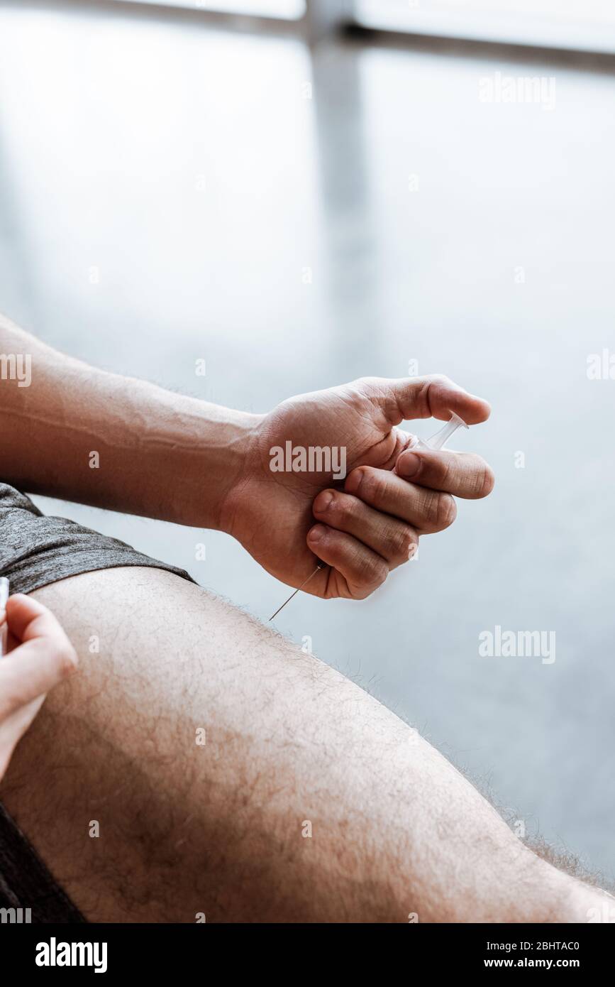 Drug injection leg hi-res stock photography and images - Alamy