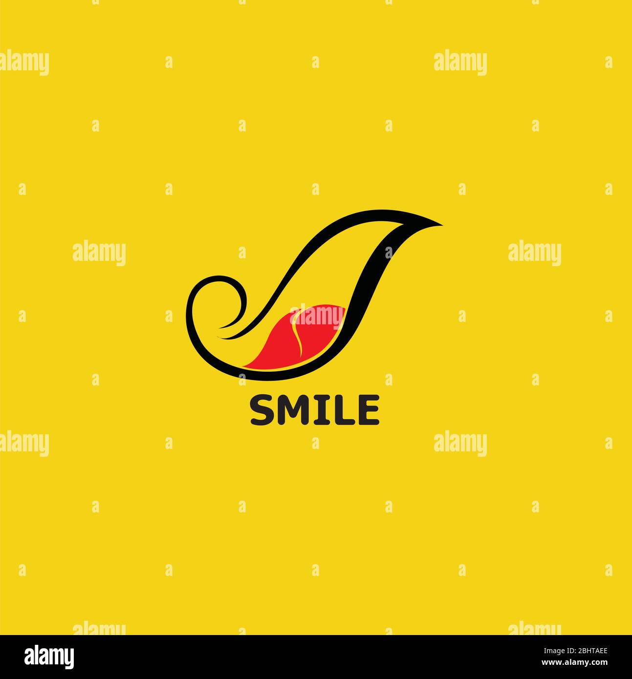Smile logo in yellow background Stock Vector Image & Art - Alamy
