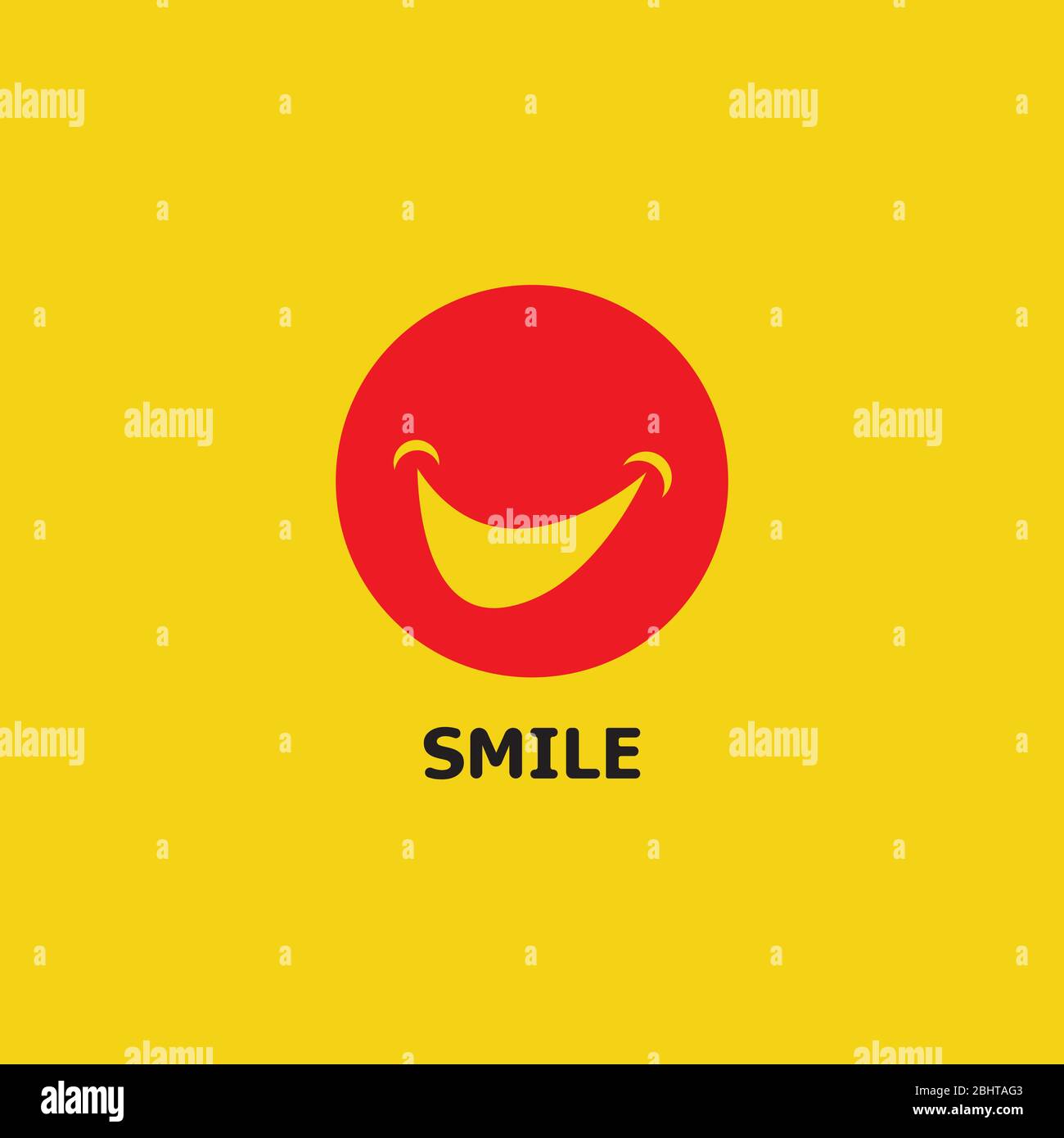 Smile logo in yellow background Stock Vector Image & Art - Alamy