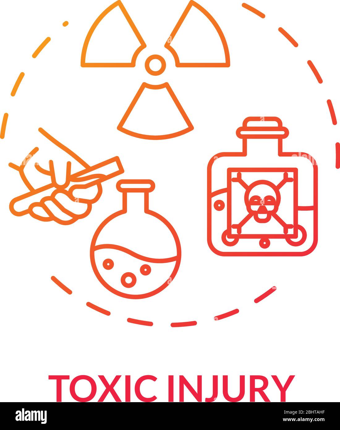 Radiation intoxication concept icon. Poisonous mixture. Toxic injury ...