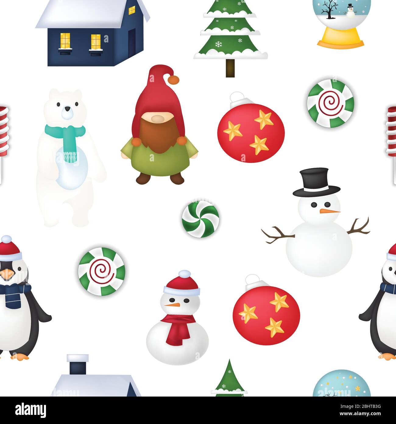 Merry Christmas winter holiday backgrounds. Collection of seamless ...
