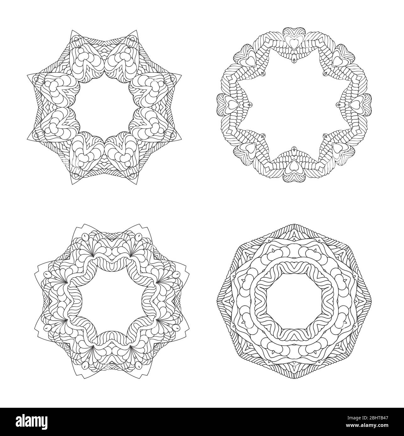 Vintage decorative elements.Circular pattern of traditional motifs and ...