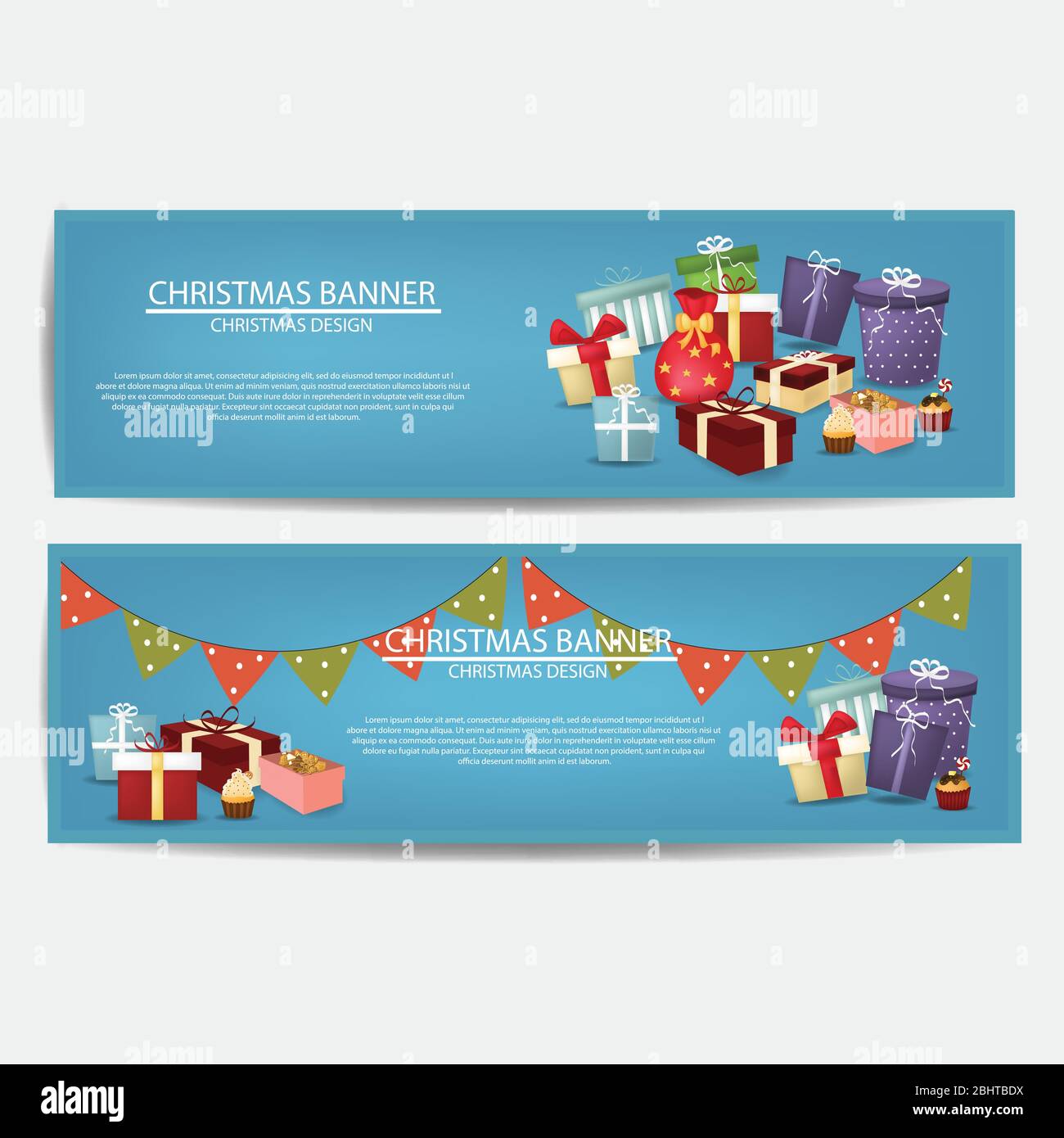 Merry Christmas Banner. Festive header design for your site Stock ...