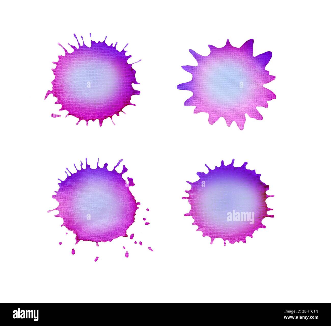 Purple abstract watercolor spot isolated on white backgrounds. Colorful ...