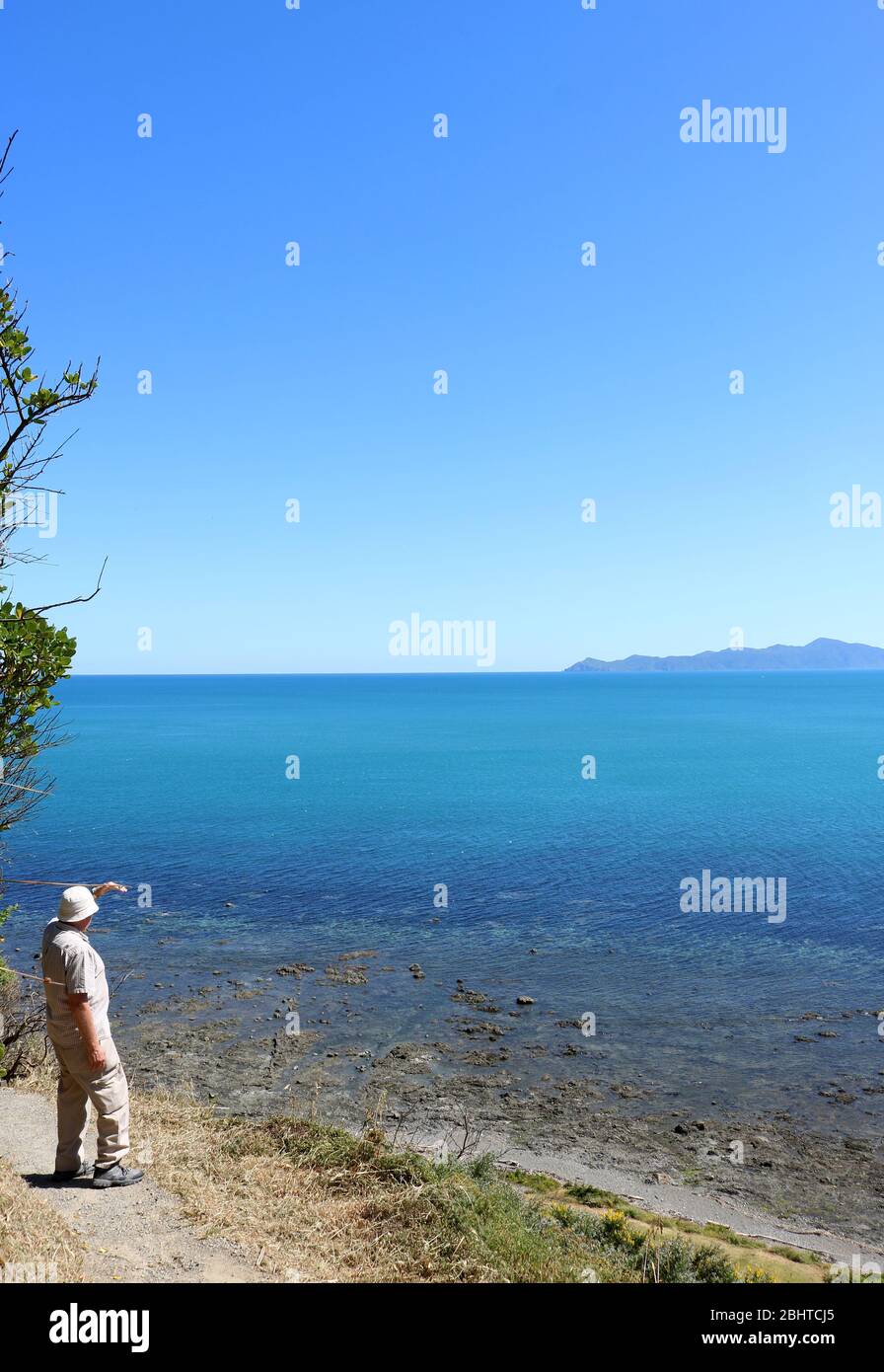 Looking north from Pukerua Bay on the west coast of North Island, New ...