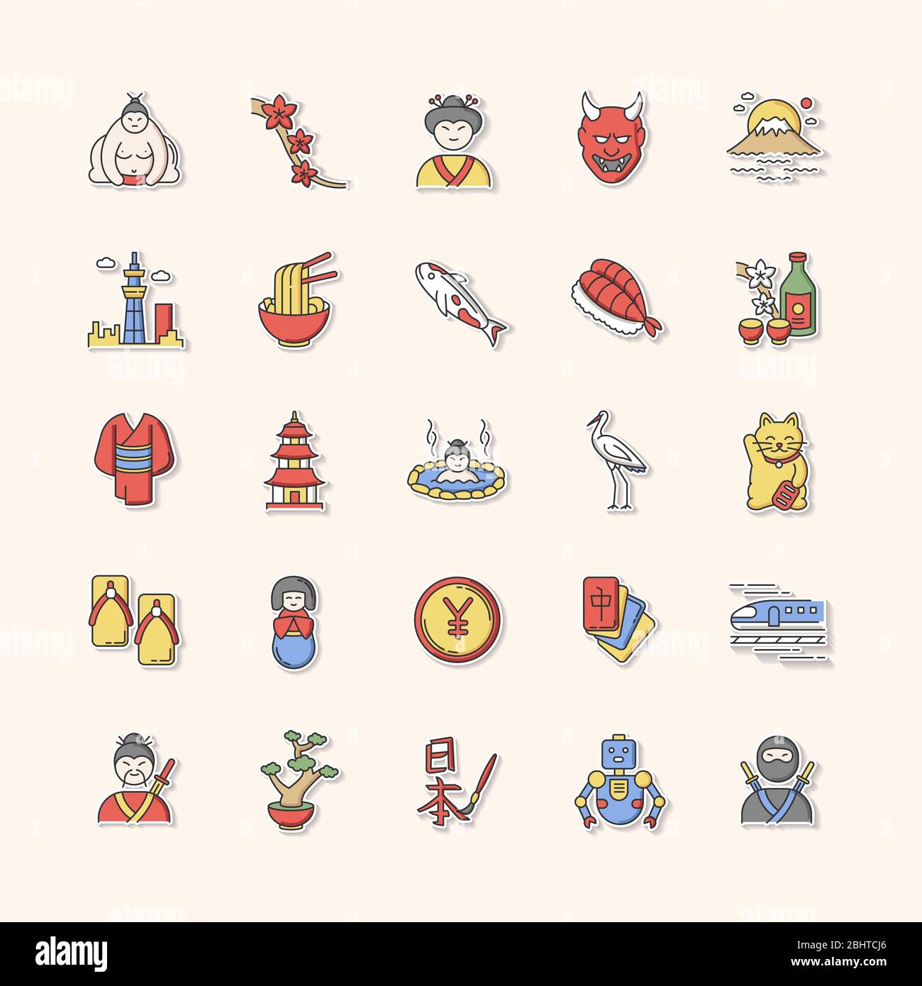 Japan printable patches. Koi carp. Ramen and sushi. Sake drink. Ninja ...