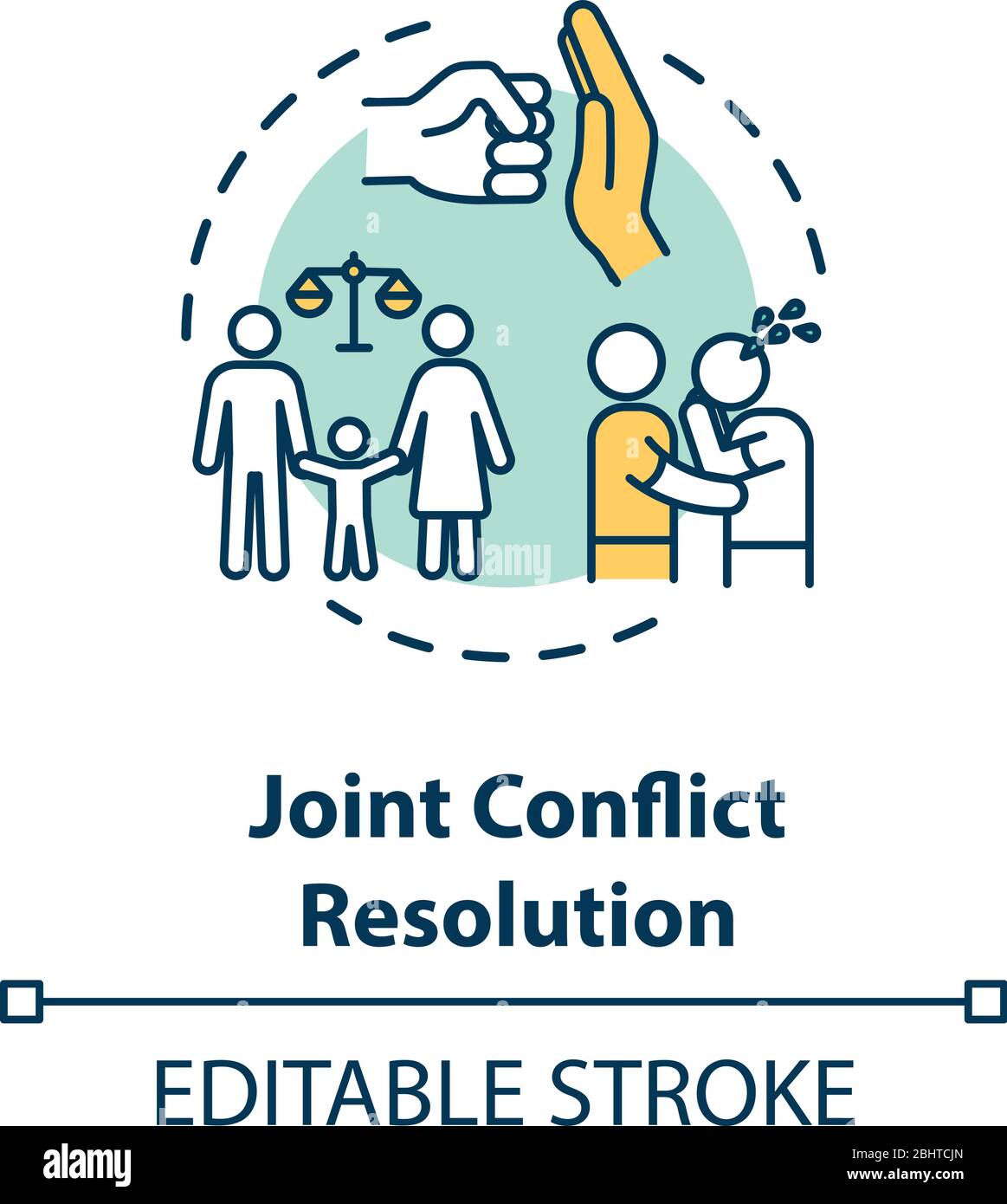 Joint conflict resolution concept icon Stock Vector Image & Art - Alamy