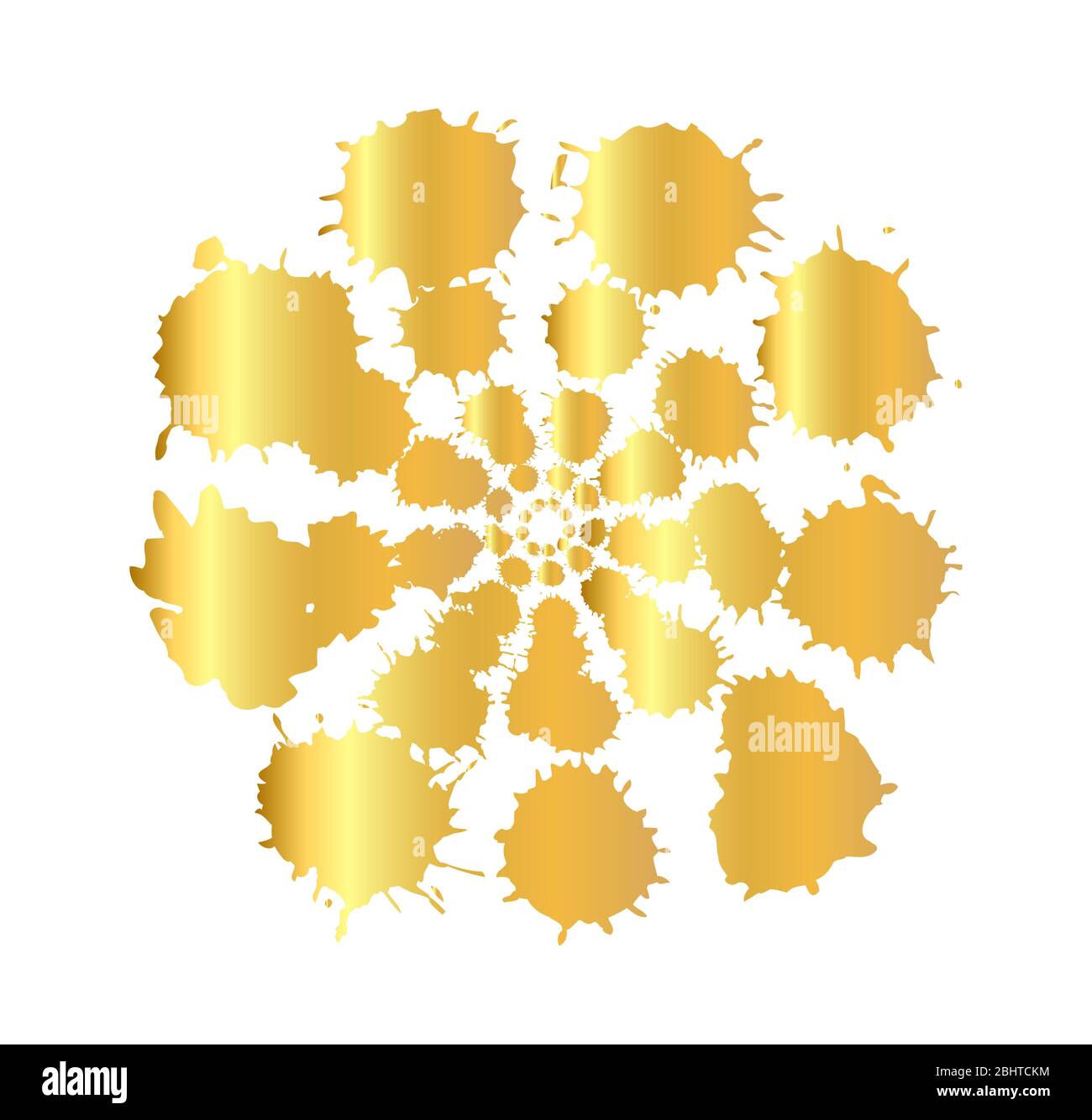Gold art splashes isolated on white background Stock Photo - Alamy