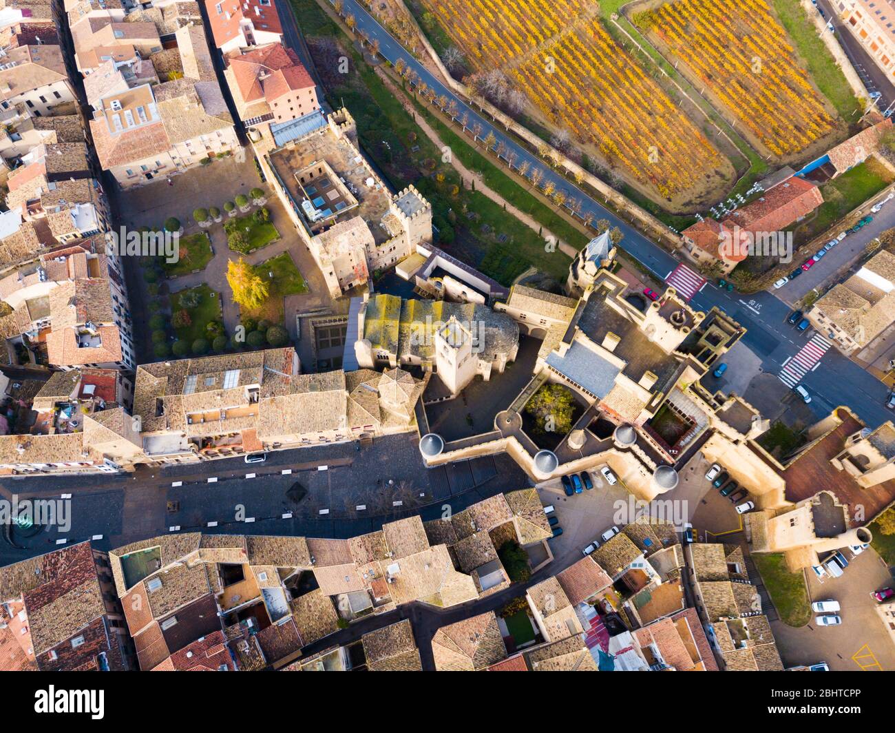 Towers of castle Palacio Real de Olite. Spain Stock Photo - Alamy