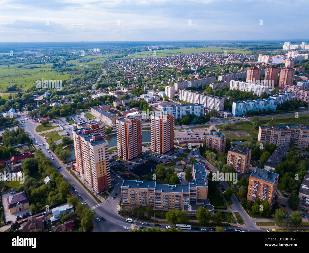 Aerial view of Russian city Chekhov, Moscow region Stock Photo - Alamy