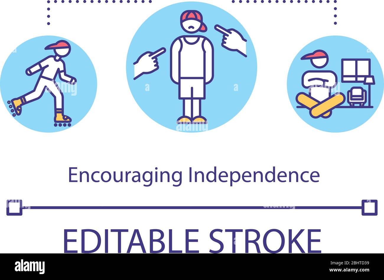 Encouraging independence concept icon Stock Vector Image & Art - Alamy