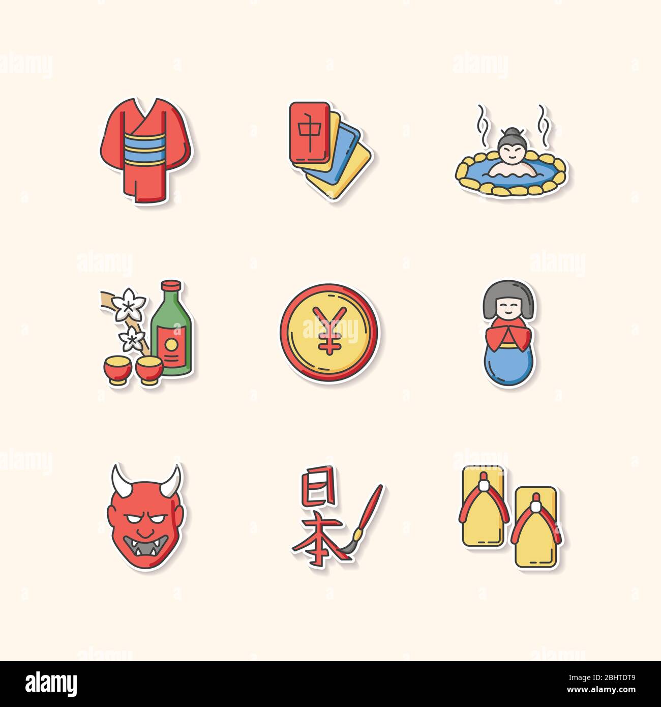 Japan printable patches. Yukata, kimono. Mahjong game. Hot springs ...