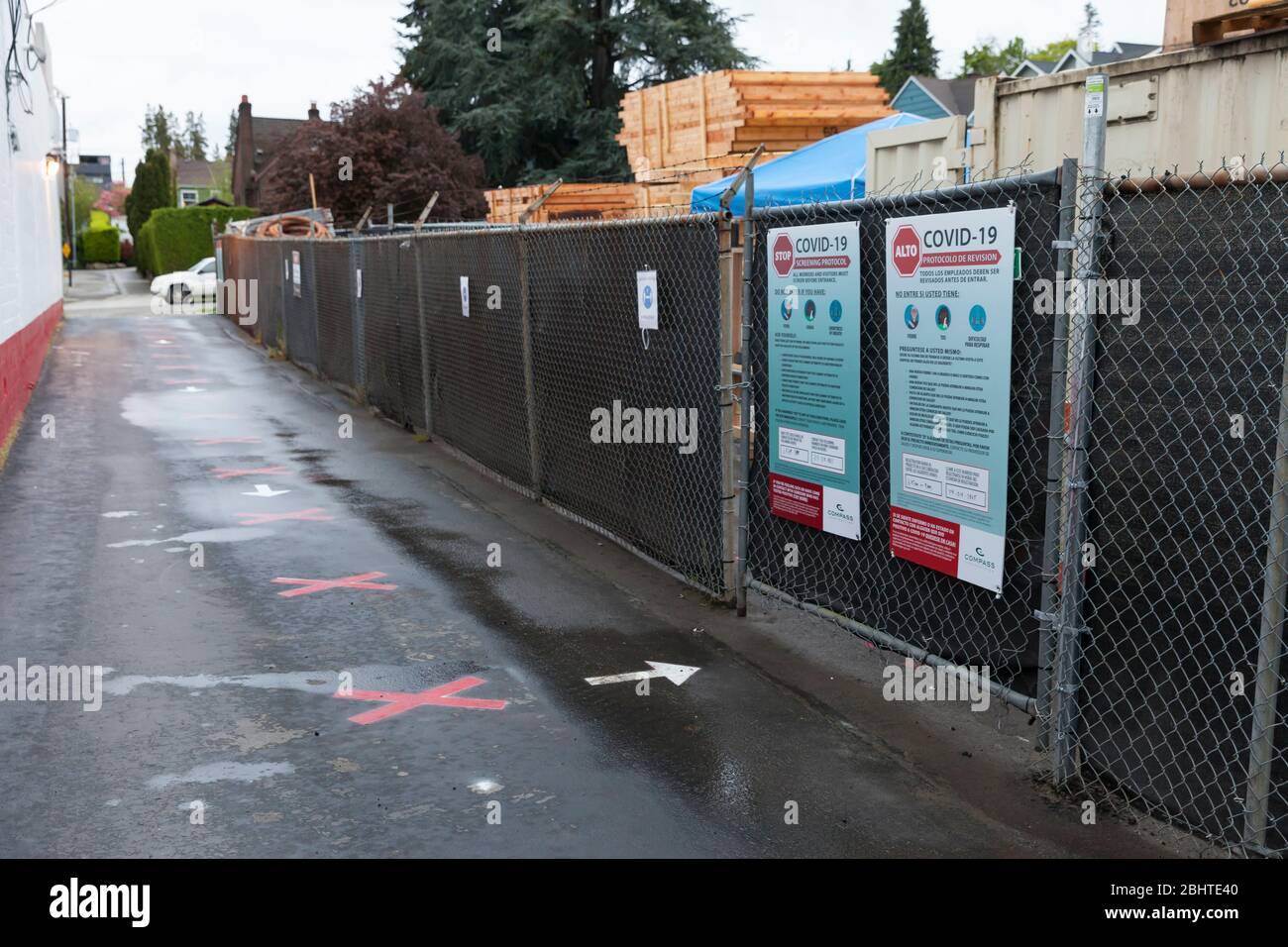 Worksite warning sign hi-res stock photography and images - Alamy