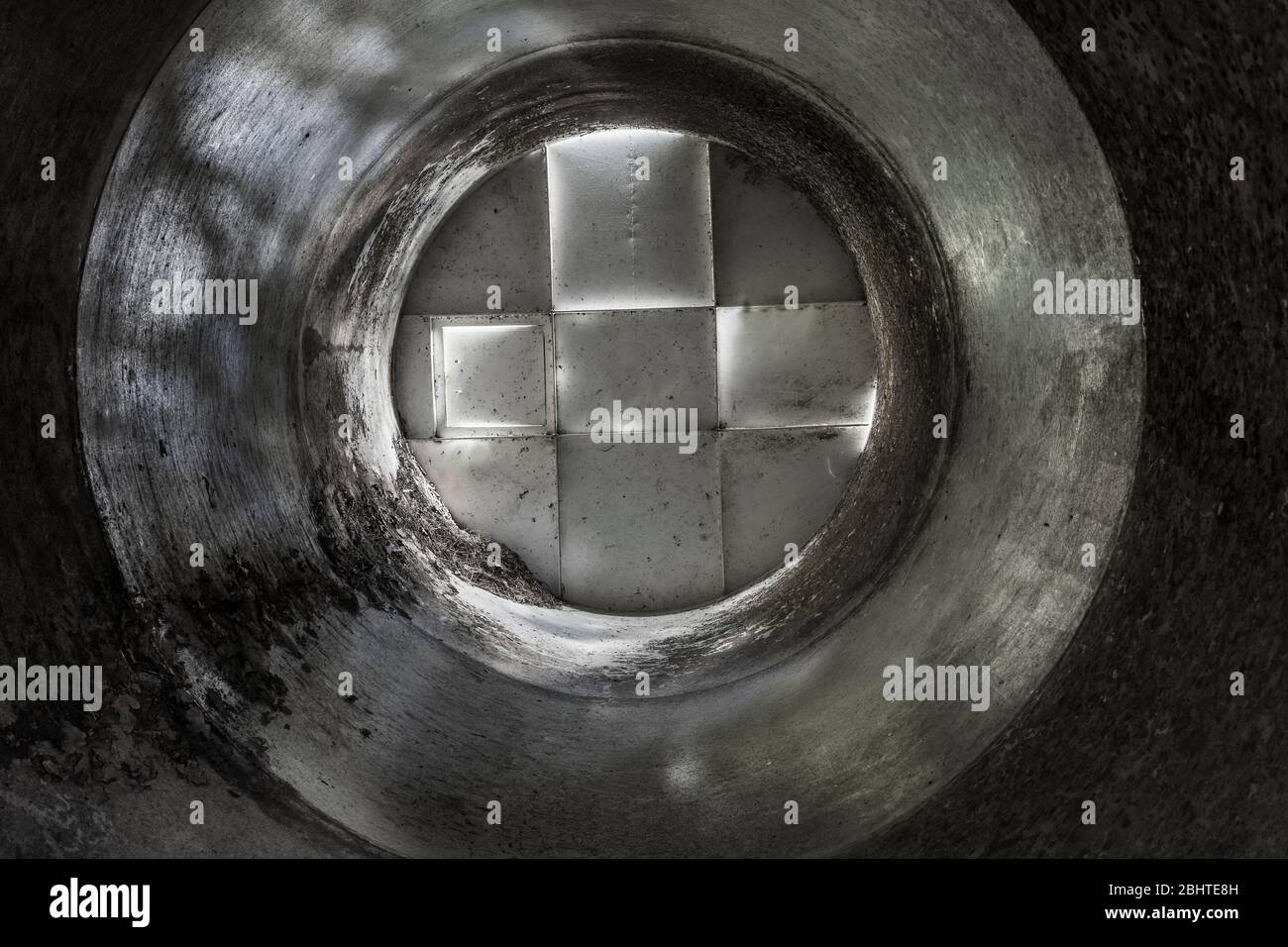 interior of a desserted grain silo Stock Photo - Alamy