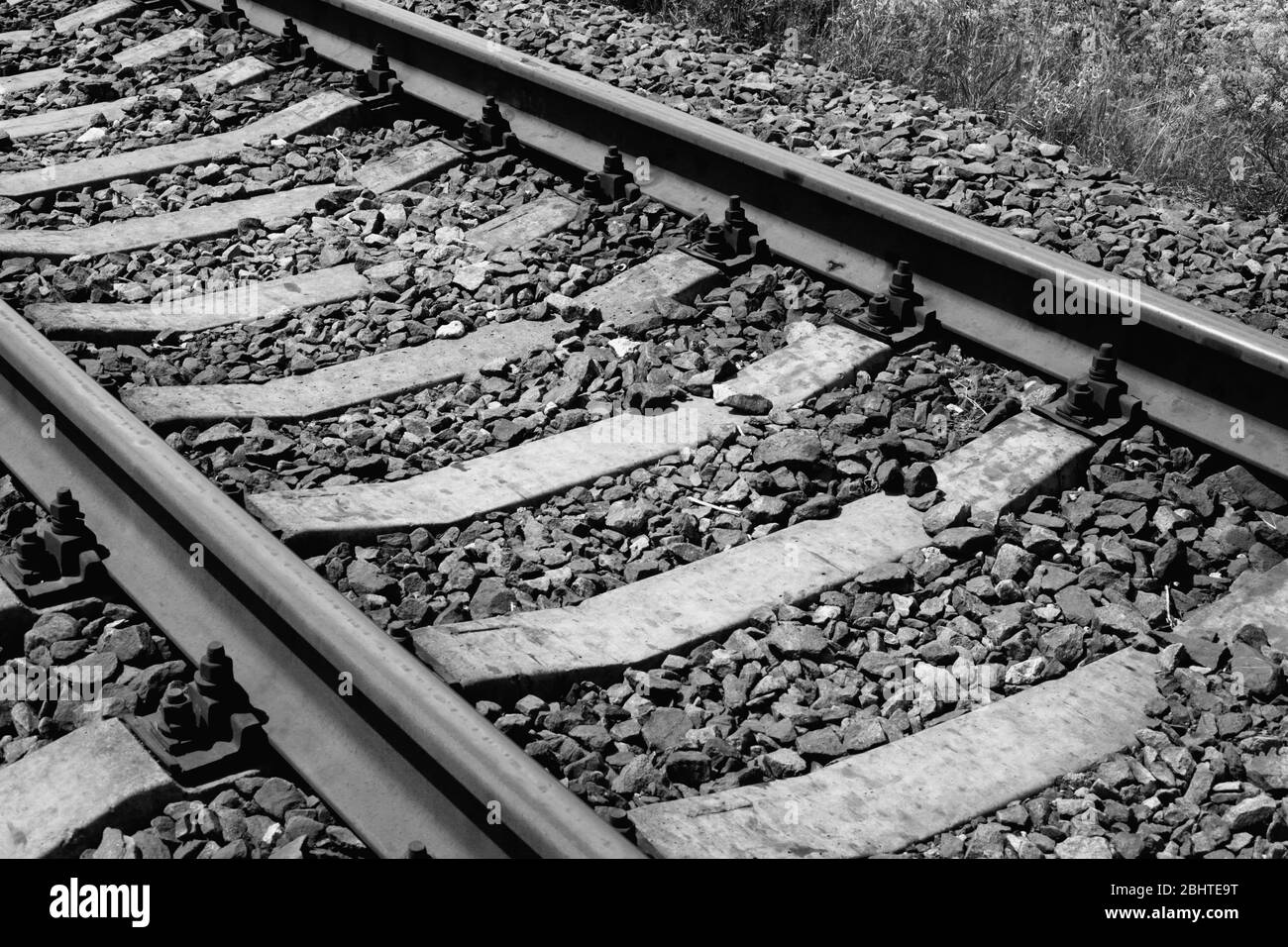 Iron railway sleepers Black and White Stock Photos & Images - Alamy