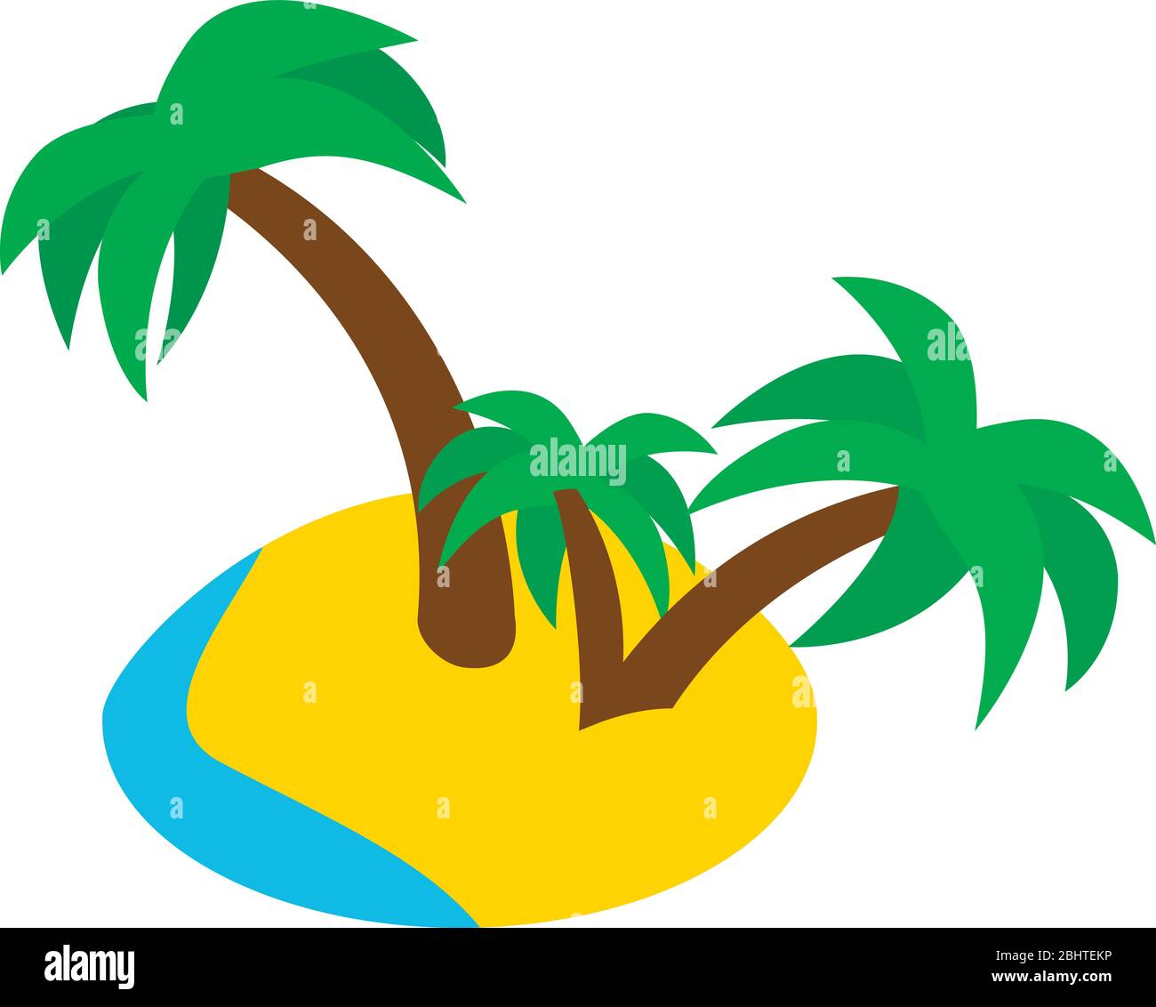Island, palm tree, uninhabited Stock Vector Images - Alamy